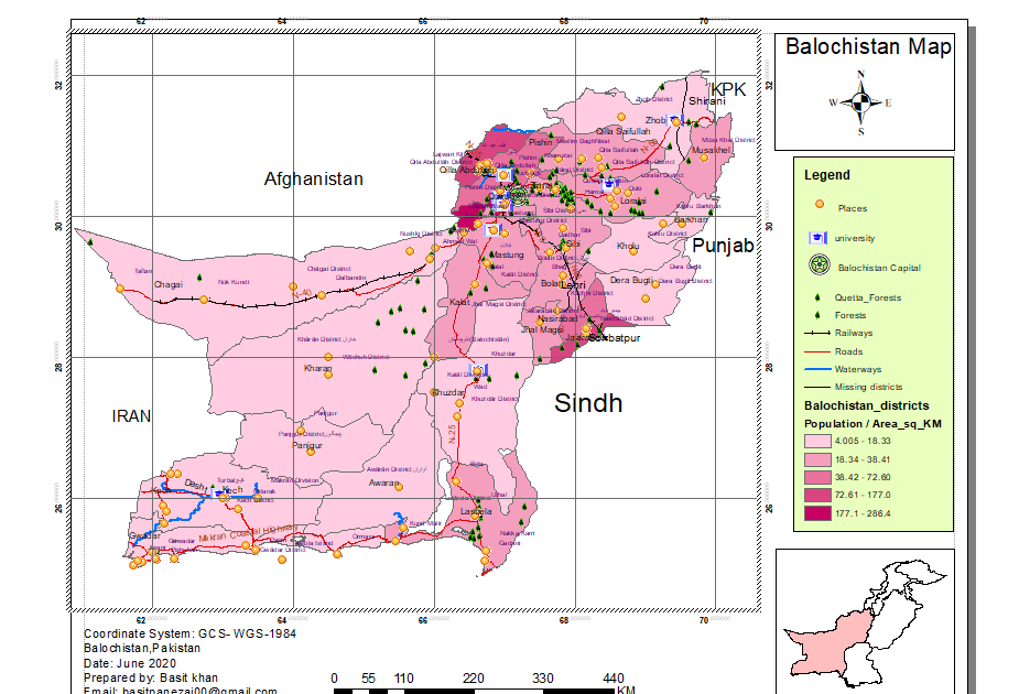 Balochistan Districts detailed Map