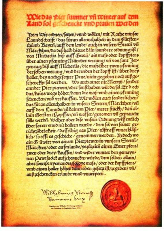 Somos Cerveceros - Regional Santa Fe: Reinheitsgebot - La “Ley de la ...