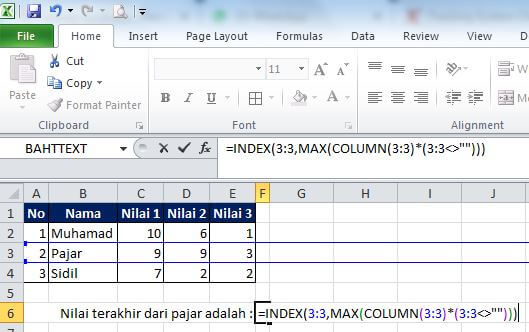 Rumus Array Ms Excel Menampilkan Nilai Terakhir Dalam Suatu Baris Rumus Array Ms Excel Menampilkan Nilai Terakhir Dalam Suatu Baris