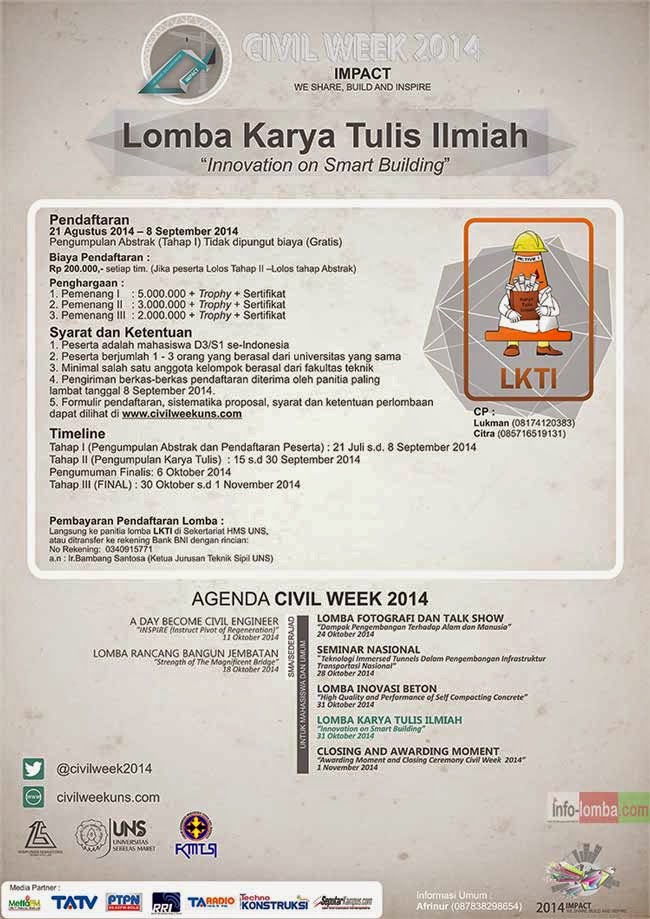 LKTI (Lomba Karya Tulis Ilmiah) untuk Mahasiswa "Innovation On Smart ...