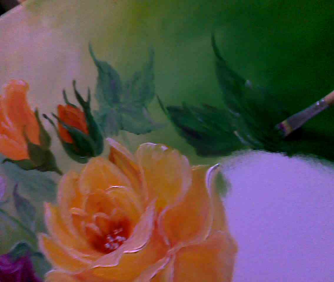 Pinturas de Telas: passo a passo pintando rosas