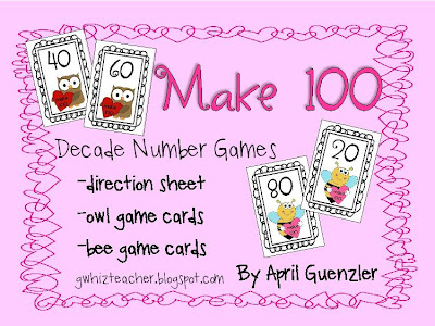 gwhizteacher: Make 100 math game FREEBIE