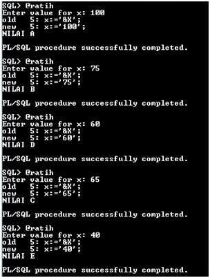 Note's: contoh program IF..THEN..ELSE di PL/SQL