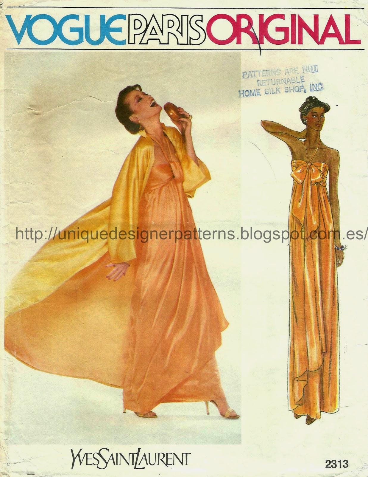 BCN - UNIQUE designer patterns: VPO 2313 - Yves Saint Laurent.- "Les ...