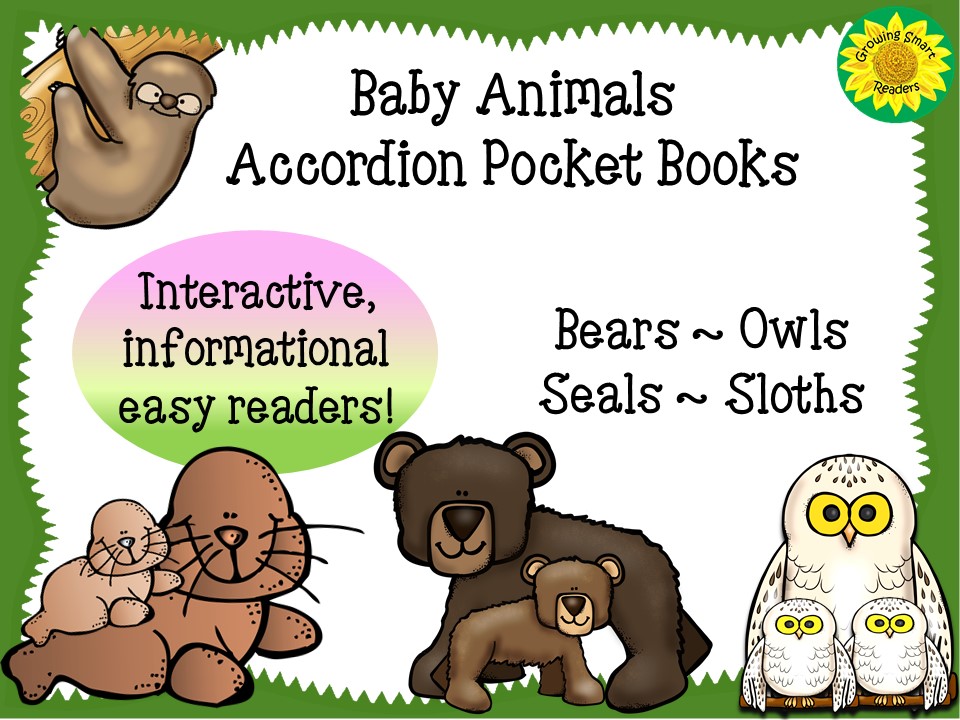 Growing Smart Readers: Baby Animals Accordion Pocket Books