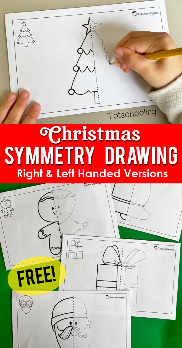 Christmas Symmetry Drawing | Totschooling - Toddler, Preschool ...