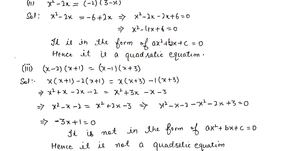 Quadratic Equation Handwritten Notes for 10th Math