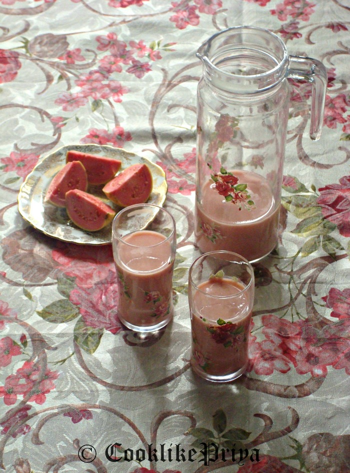 Cook like Priya: Pink Guava Lassi | Guava fruit drink | Summer Drinks