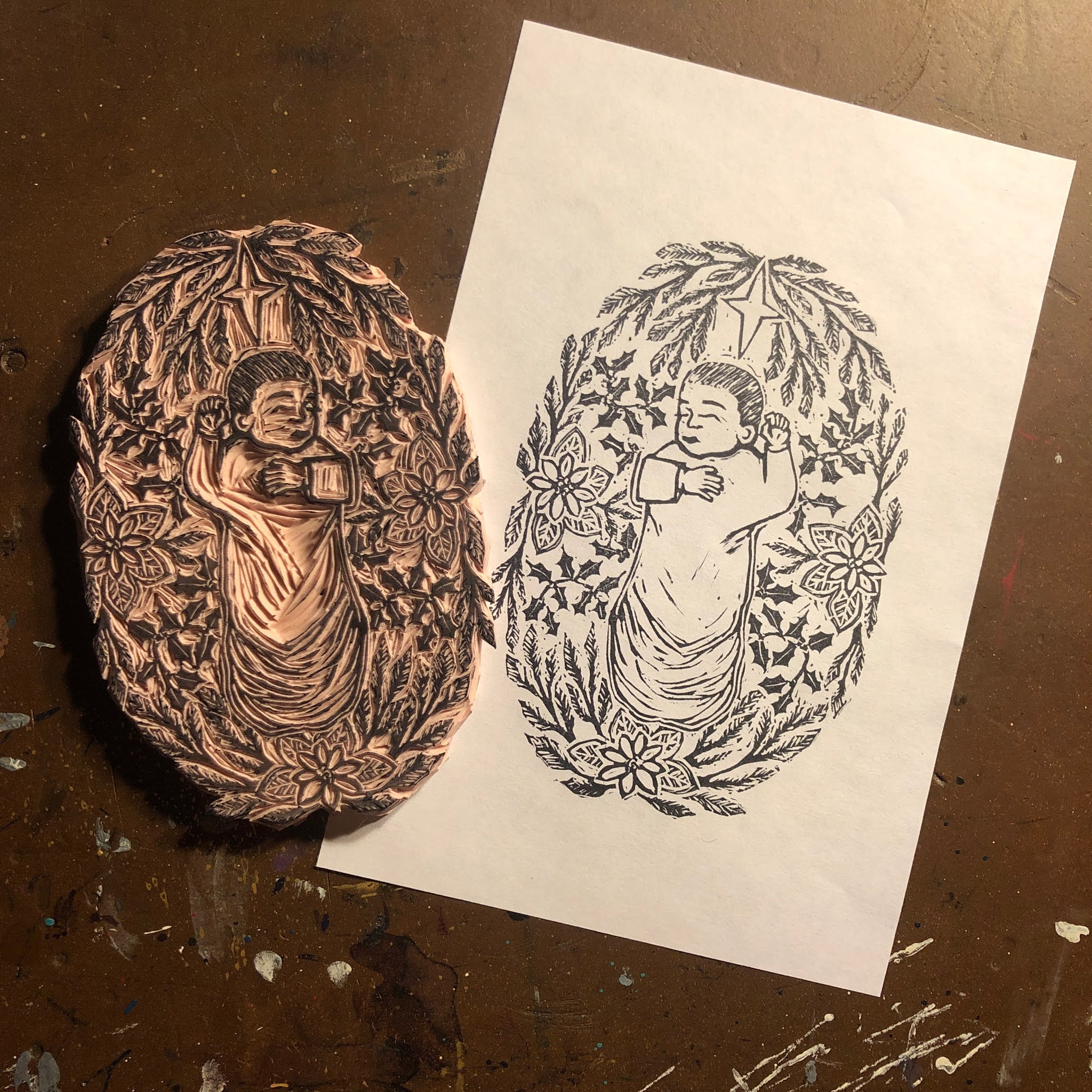 Look to Him and be Radiant: Merry Christmas! {Free Baby Jesus Block Print}