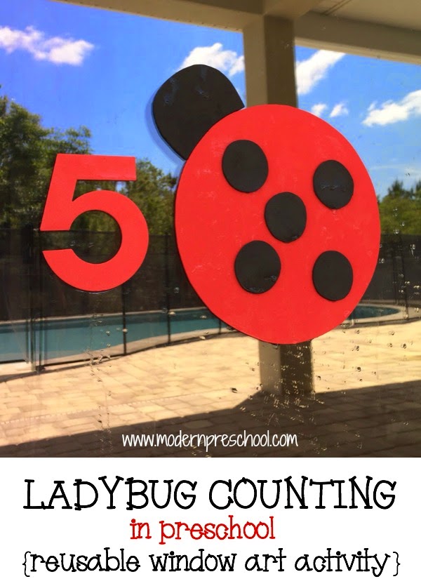 Ladybug Counting Preschool Window Activity