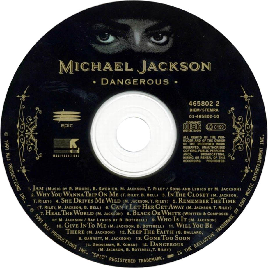 Encarte: Michael Jackson - Dangerous - Encartes Pop