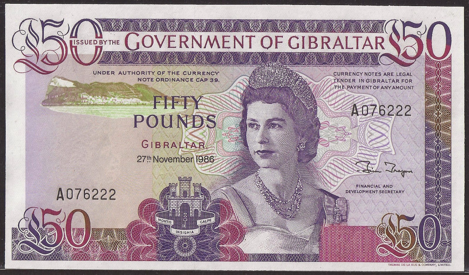 Gibraltar 50 Pounds banknote 1986 Queen Elizabeth II|World Banknotes ...