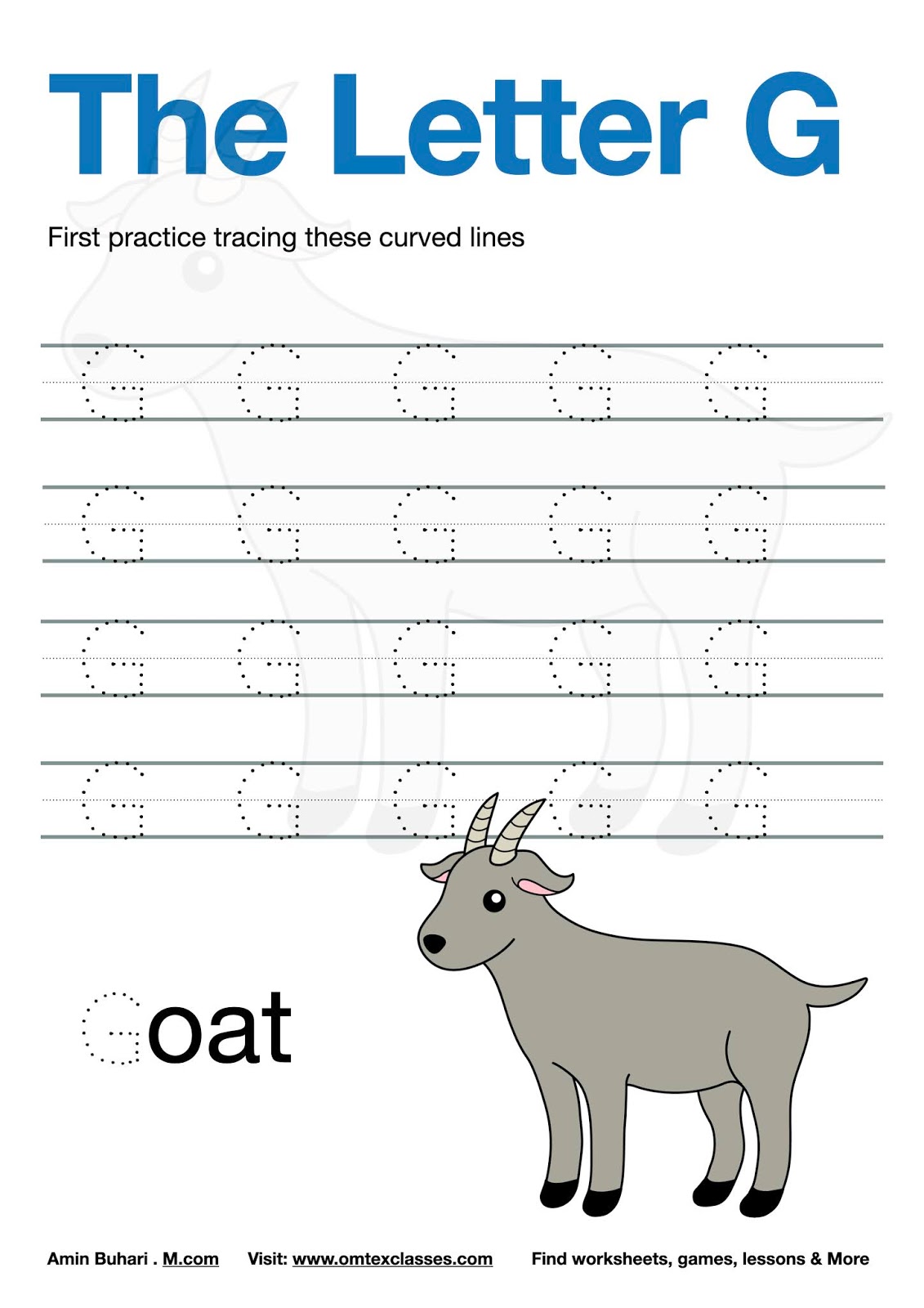 OMTEX CLASSES: Practice Tracing The Letter G Free Download.