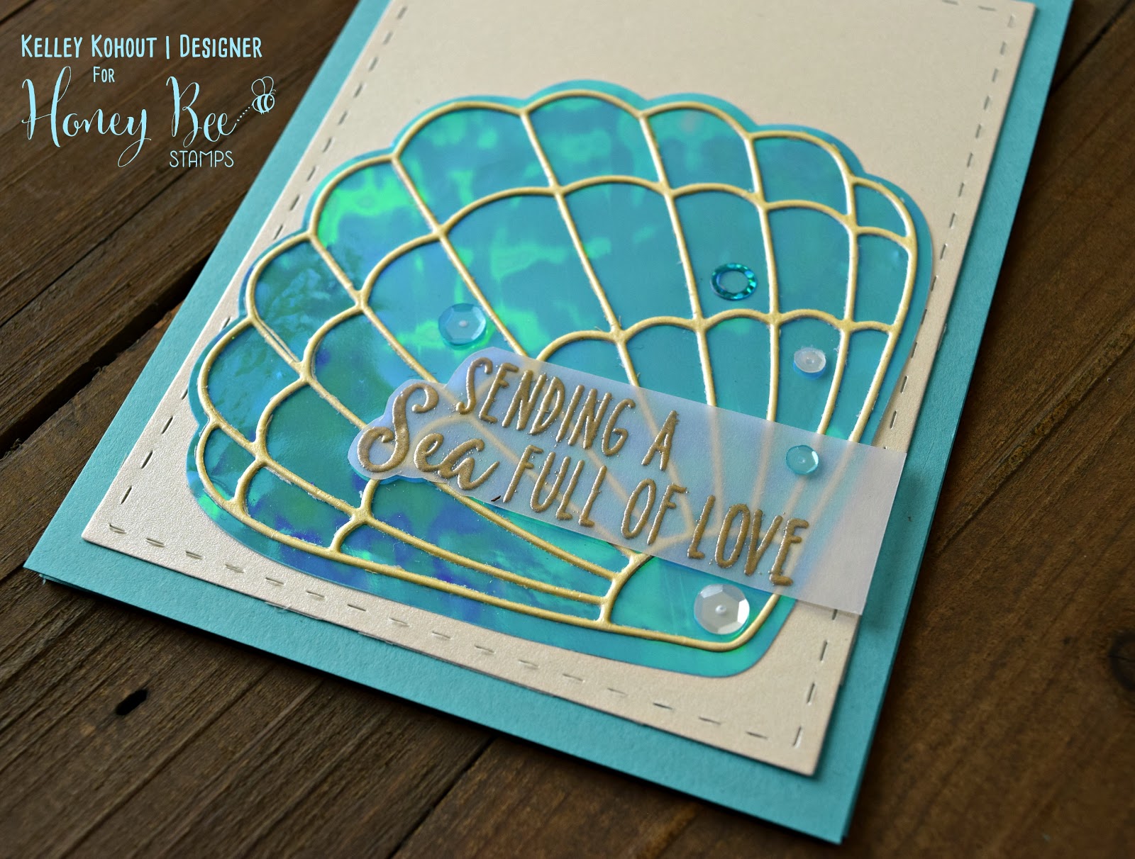 INKohouts Design: Sea Shell Card Dies from Honey Bee Stamps