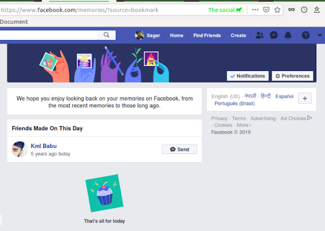 Share on this day memories on Facebook - Blogger Nepal