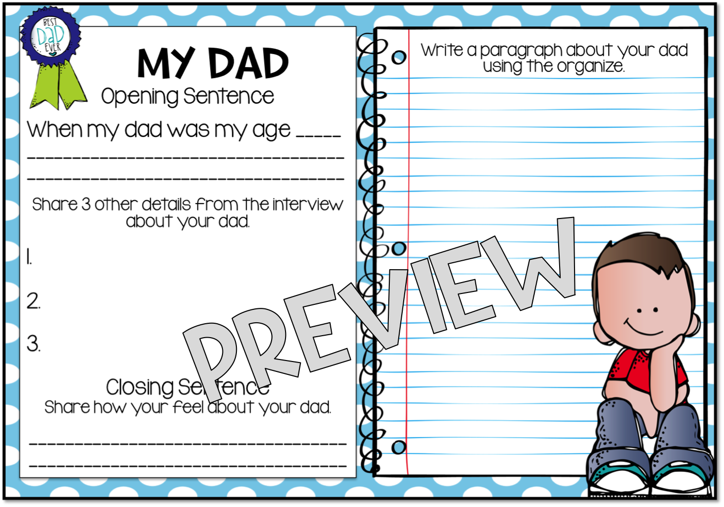 1st Grade Hip Hip Hooray!: Father's Day Google Slides for Distance Learning