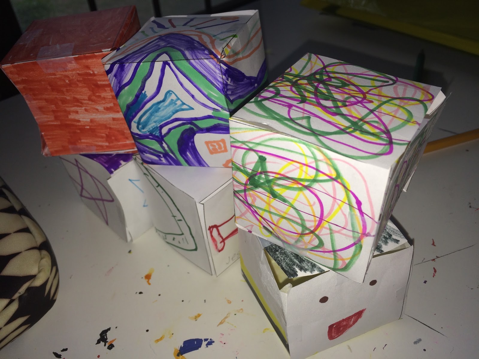 Sacred Heart art room: 3D Cube Art