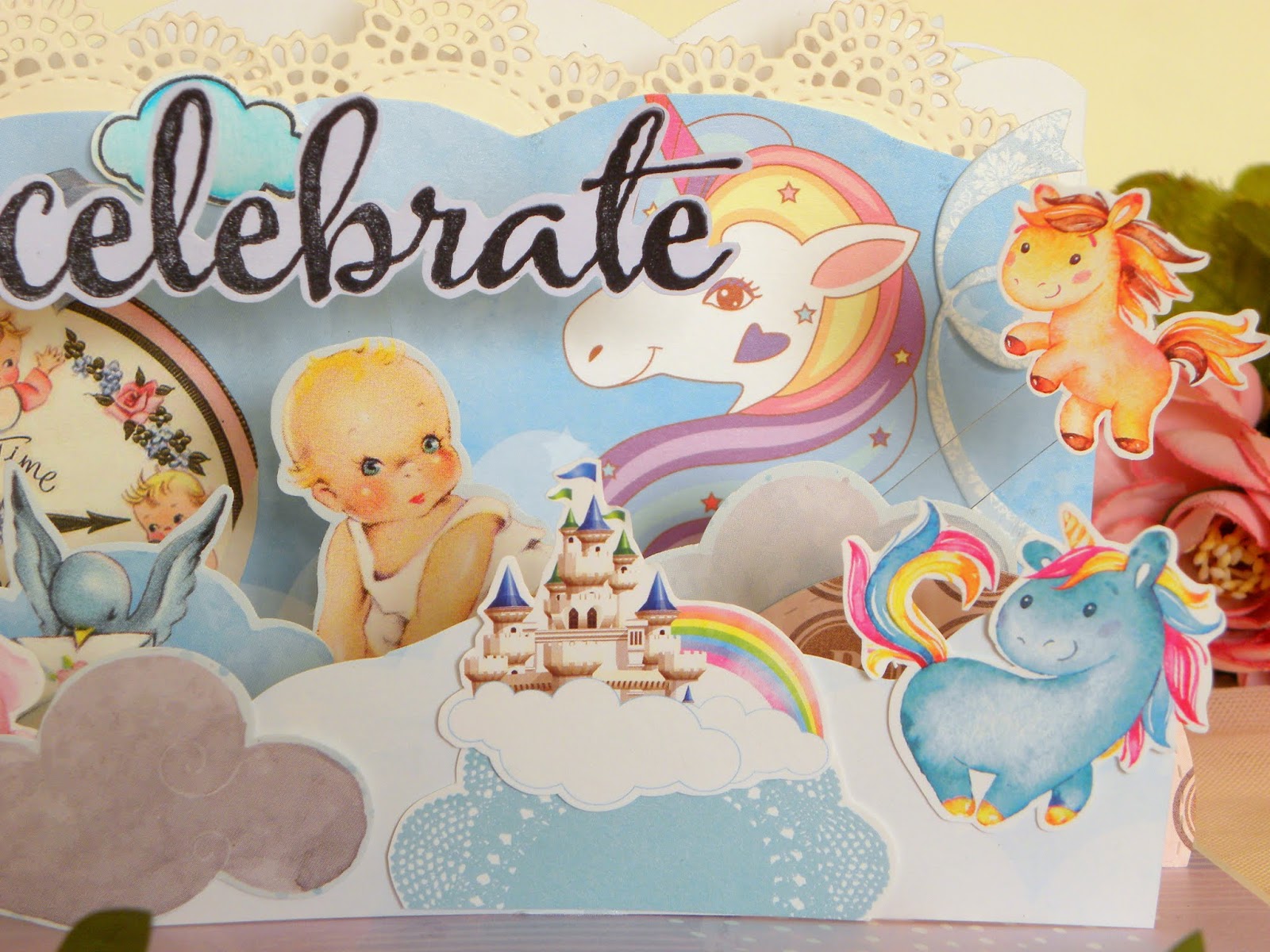 Dress My Craft: 3D diorama card using the Magical Unicorn paper pack