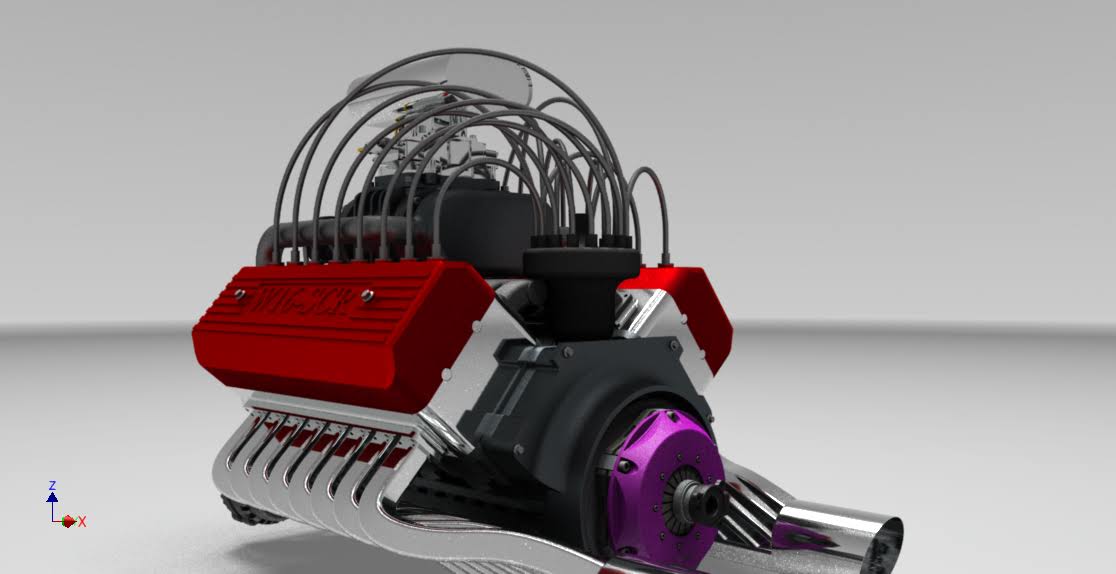 W16 Engine 3D Model
