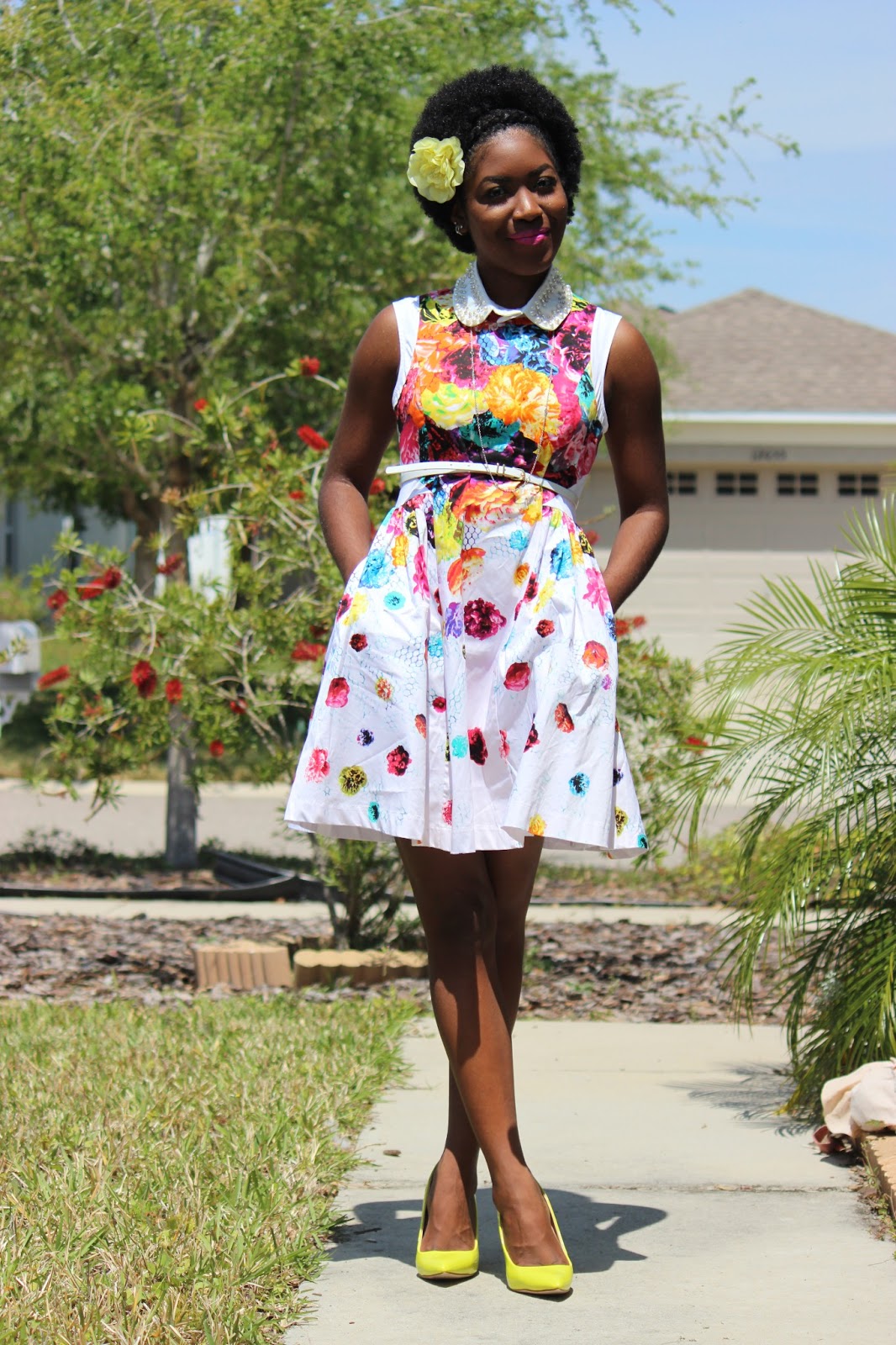 Easter OOTD Floral Skater Dress + Heels - FASHIONTOLIVE ...