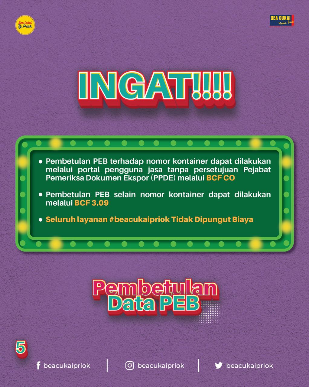 PERUBAHAN DATA PEB ~ INFORMASI