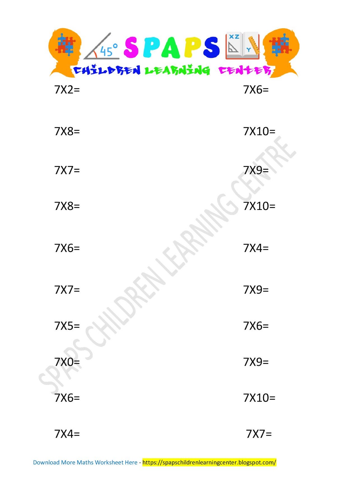 Download 7 Times Table Quiz Printable PDF Worksheets - Practice 7 ...