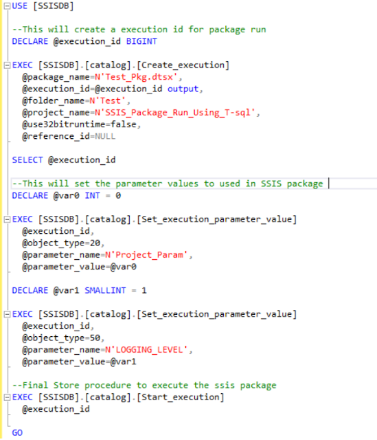 Techgyaan Ssis Execute Ssis Packages With T Sql Using Ssisdb Catalog