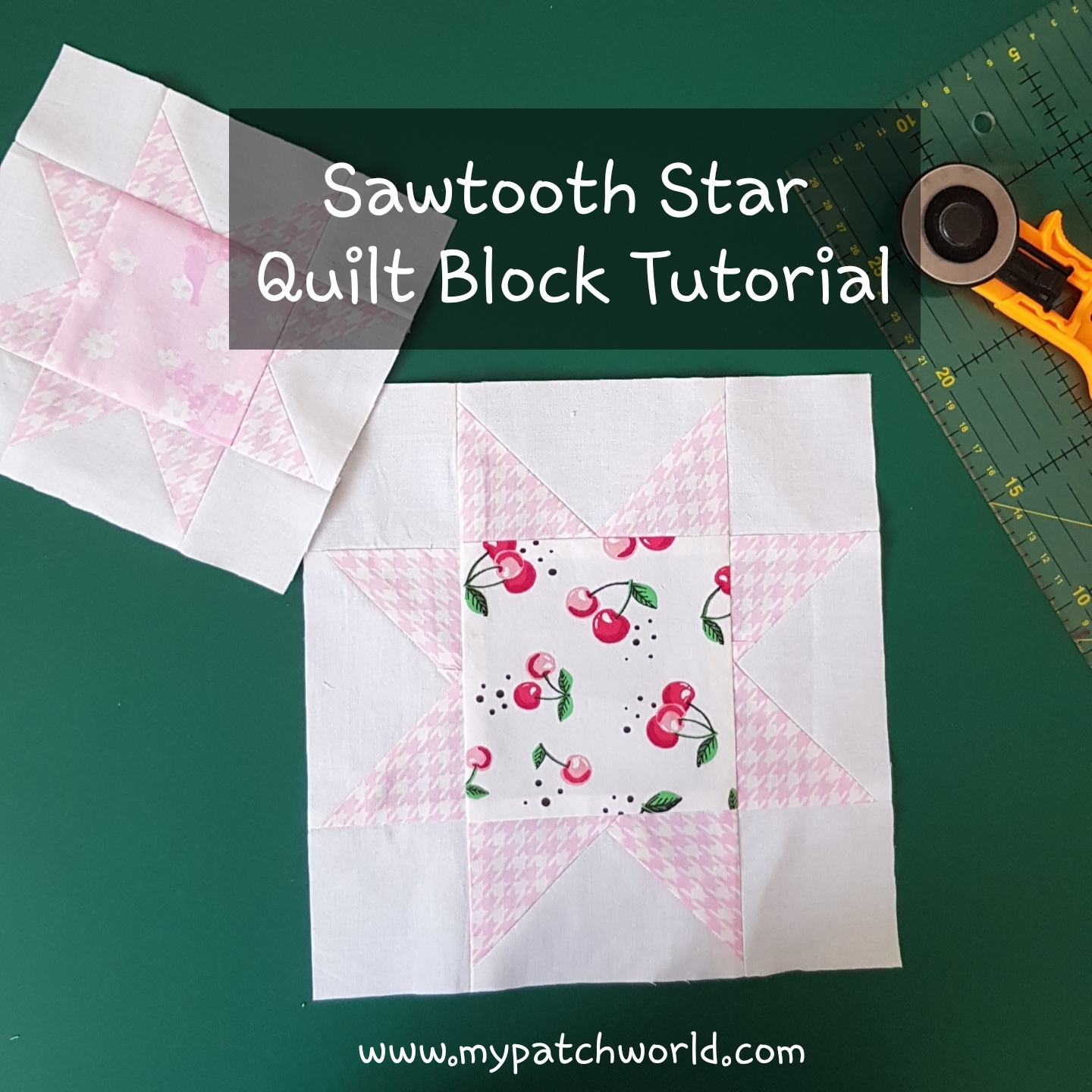 sawtooth star quilt block tutorial | All about patchwork and quilting