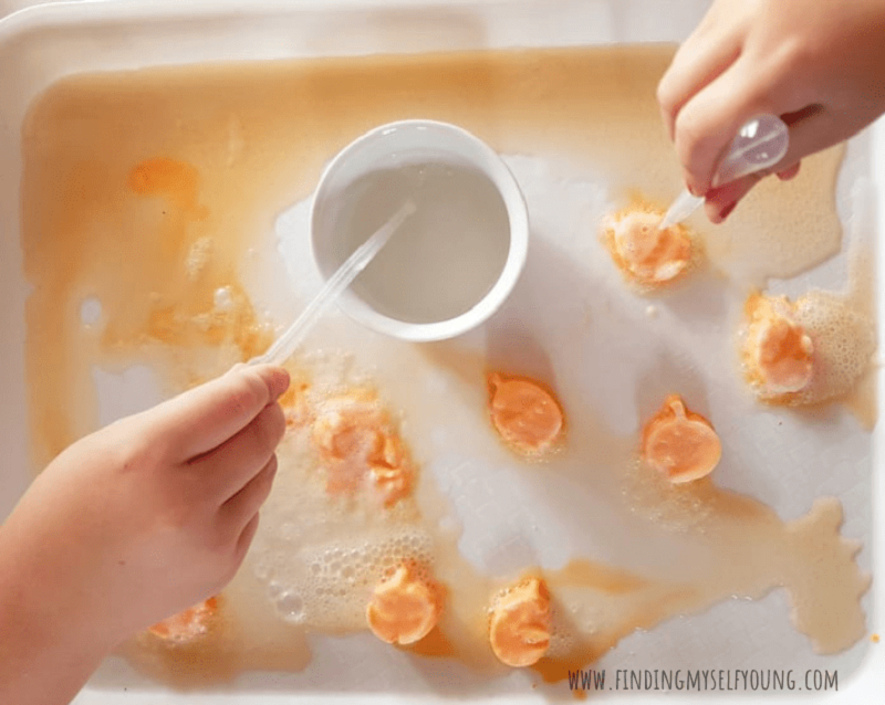 Fizzing Pumpkins Halloween Science Experiment | Finding Myself Young