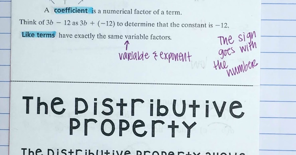 Distributive Property INB Pages | Mrs. E Teaches Math