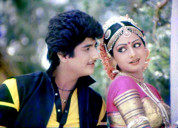 Sridevi: Sridevi on the sets of Kalaakaar (1983): 19 year old Sridevi ...