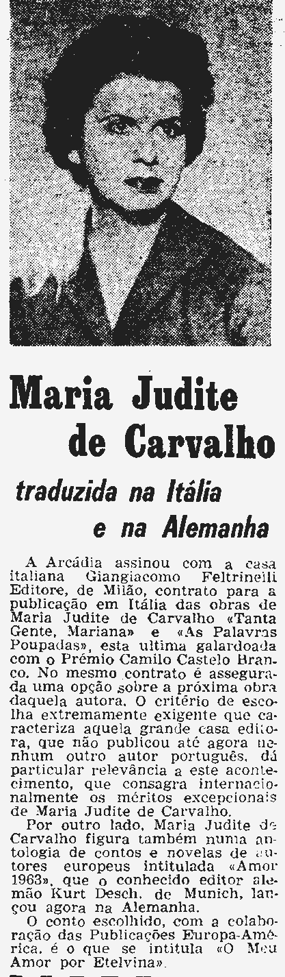FABULÁSTICAS,: MARIA JUDITE DE CARVALHO