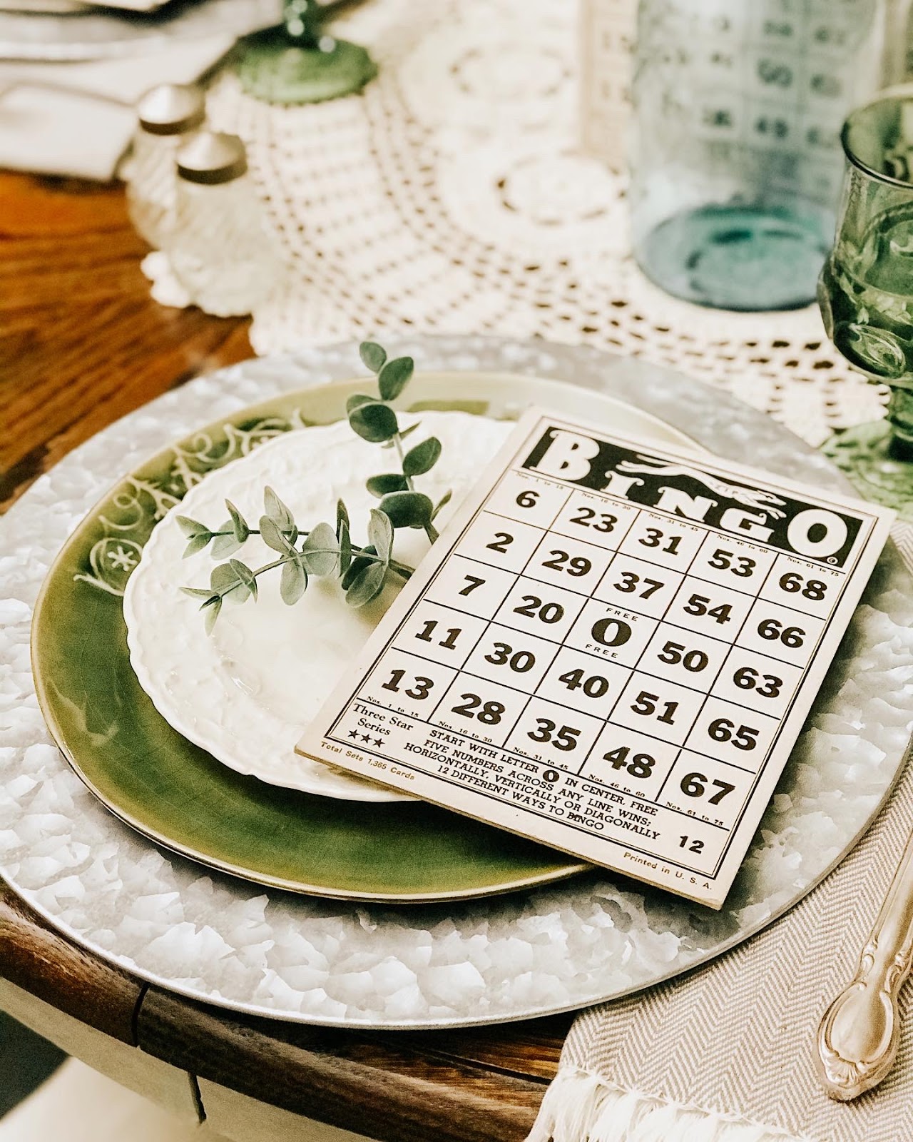 Clover House: Bingo Card Place Setting