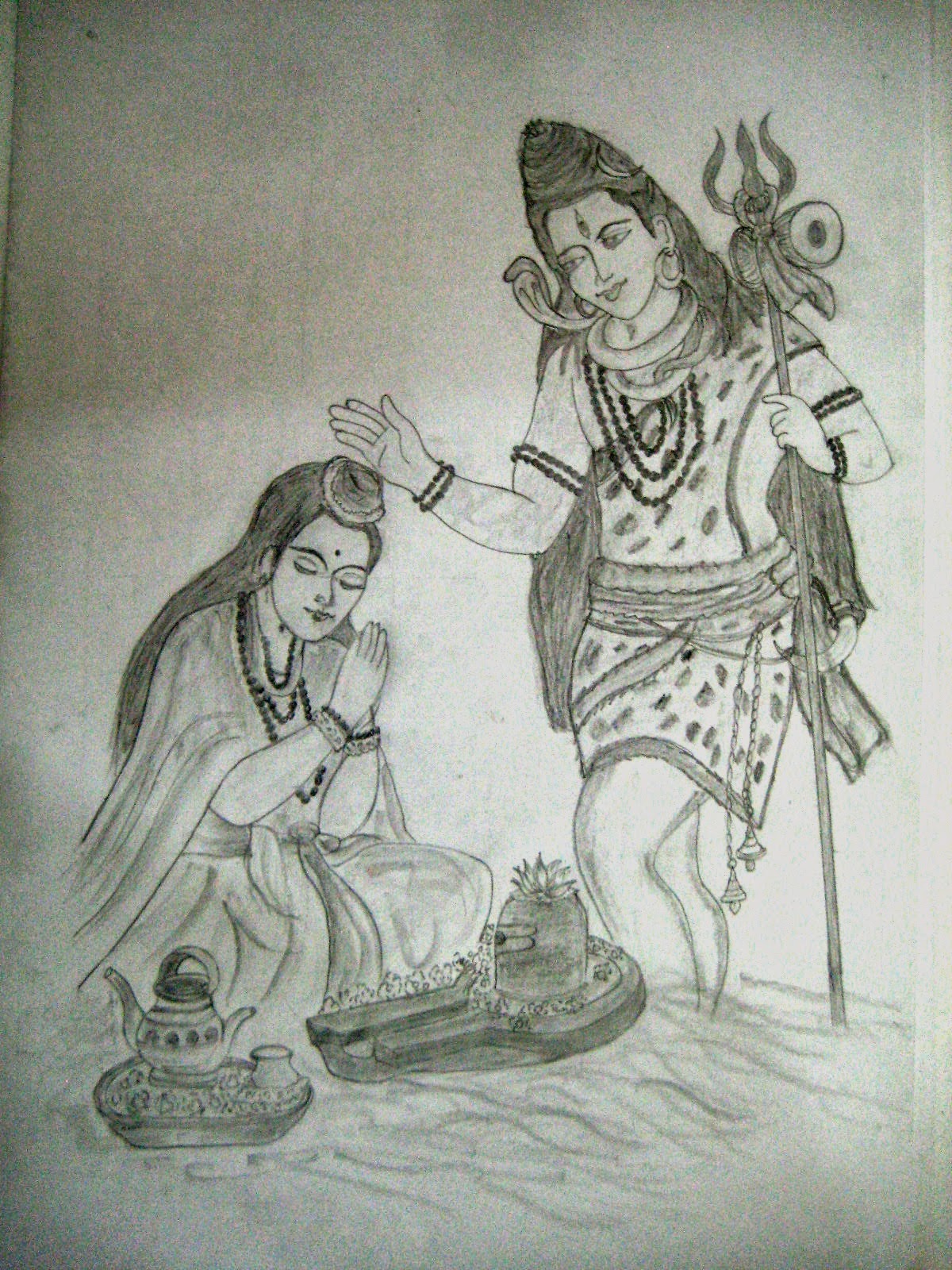 Navishta Sketch: Shiv Parivar, Shiv Family Navishta Sketch: Shiv Parivar, Shiv Family