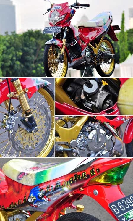 Modifikasi Suzuki Satria FU 150 Ala Karakter Sonic | Spek Motor