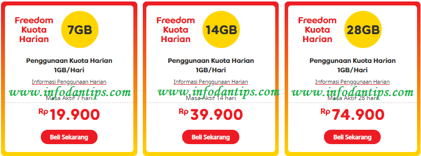 3 Pilihan Paket Promo Freedom Harian Kuota Besar Indosat Im3 Ooredoo ...