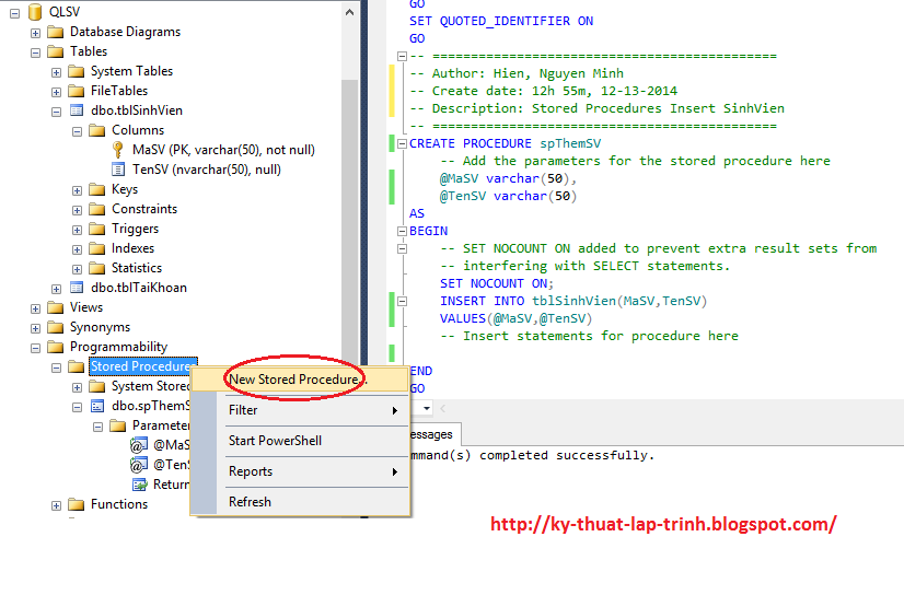 Code C#: Hướng dẫn sử dụng Stored Procedures trong Visual Studio 2013 ...