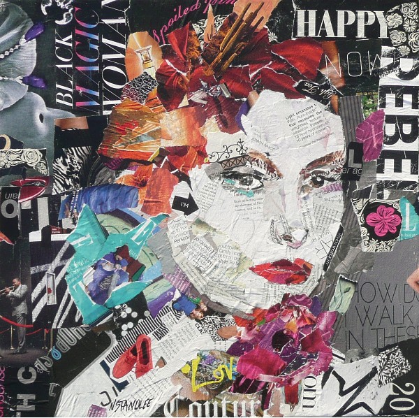 Nancy Standlee Fine Art: Pear Torn Paper Collage, "Poire" 12095 by ...