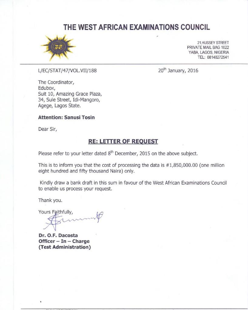 WAEC Kicks Against Freedom Of Information Charges Fee For Release Of waec-kicks-against-freedom-of-information-charges-fee-for-release-of