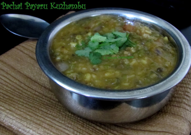 Pachai Payaru | Green Mung Dal Kuzhambu |Nithya's Nalabagam