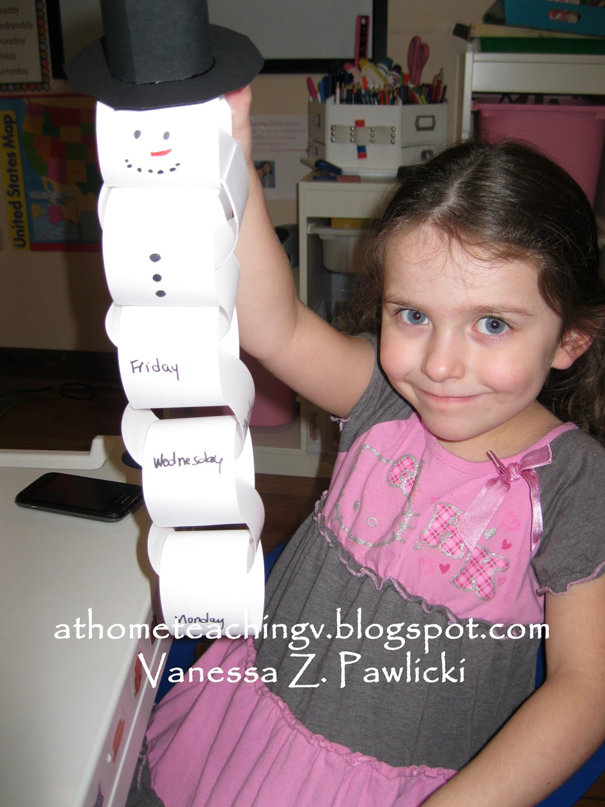 at home teaching V: Snow Man Chain for Winter Break Countdown!