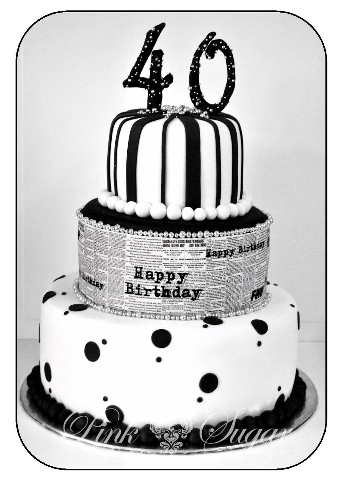 Pink Sugar: Newspaper 3 Tiered Cake...