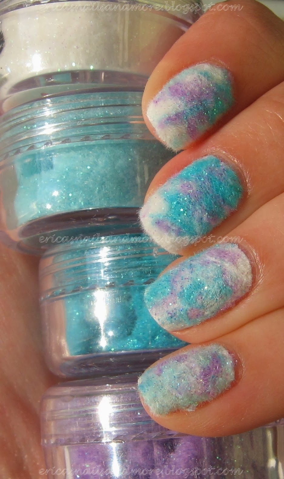 Erica's Nails and More: Marble Flocking Powder Mani