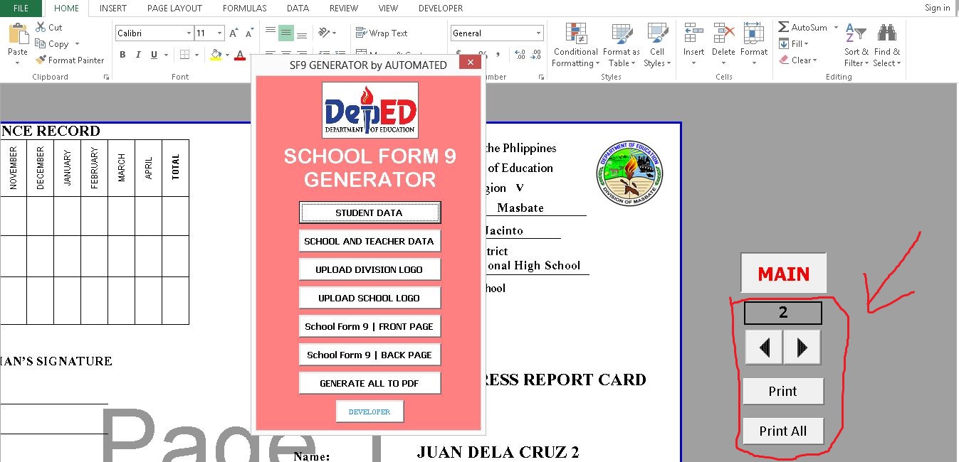 School Form 9 Generator for Elementary, Junior HS and Senior HS | Free ...