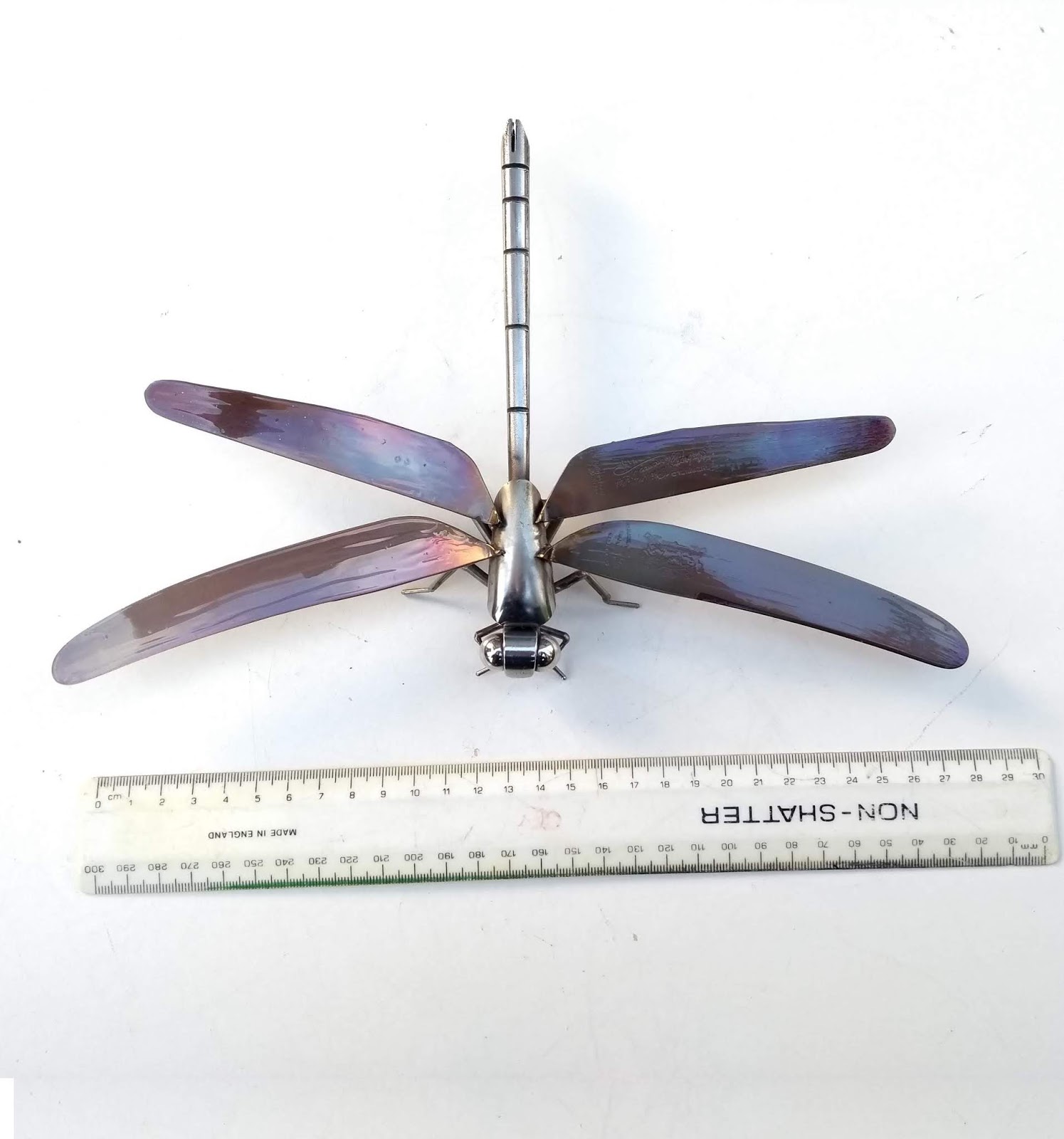 Ed Hill Metal Art: Small dragonfly with iridescent wing made from ...