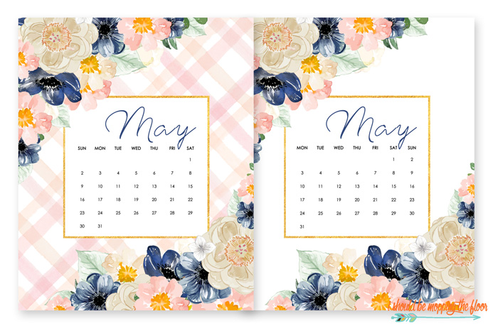 Free May Calendar Printable | i should be mopping the floor