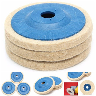 Round Grinding Wool Pad Polishing 4" Disk Glass Car Waxing Wheel Felt ...