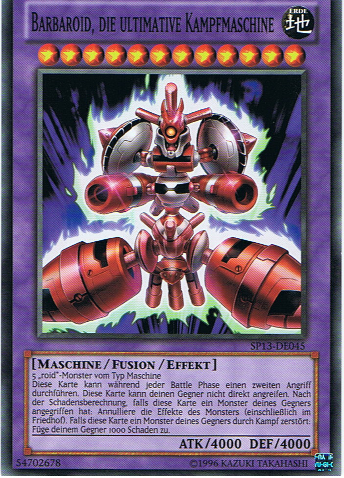 yugioh-informationen: Barbaroid, die ultimative Kampfmaschine