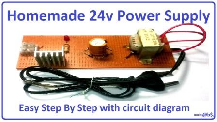 How to make 24v adapter or DC power supply easy at home