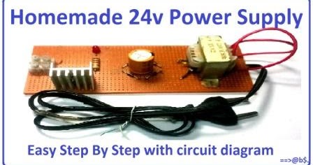 How to make 24v adapter or DC power supply easy at home